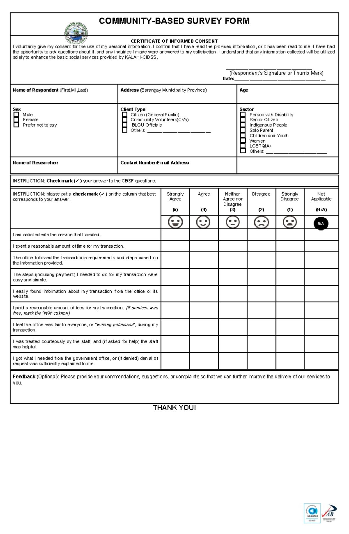 Survey Forms - This is for the Community Group Orientation - COMMUNITY ...