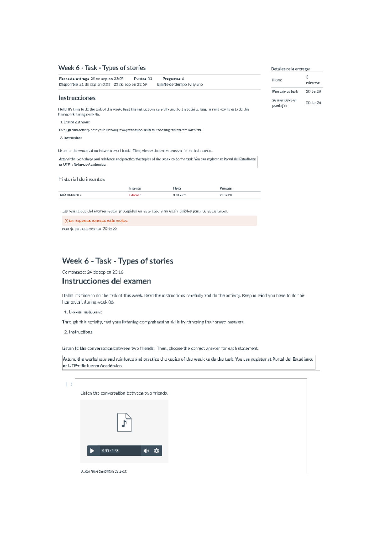 Week 6 Task Types of stories - Ingles III - Studocu