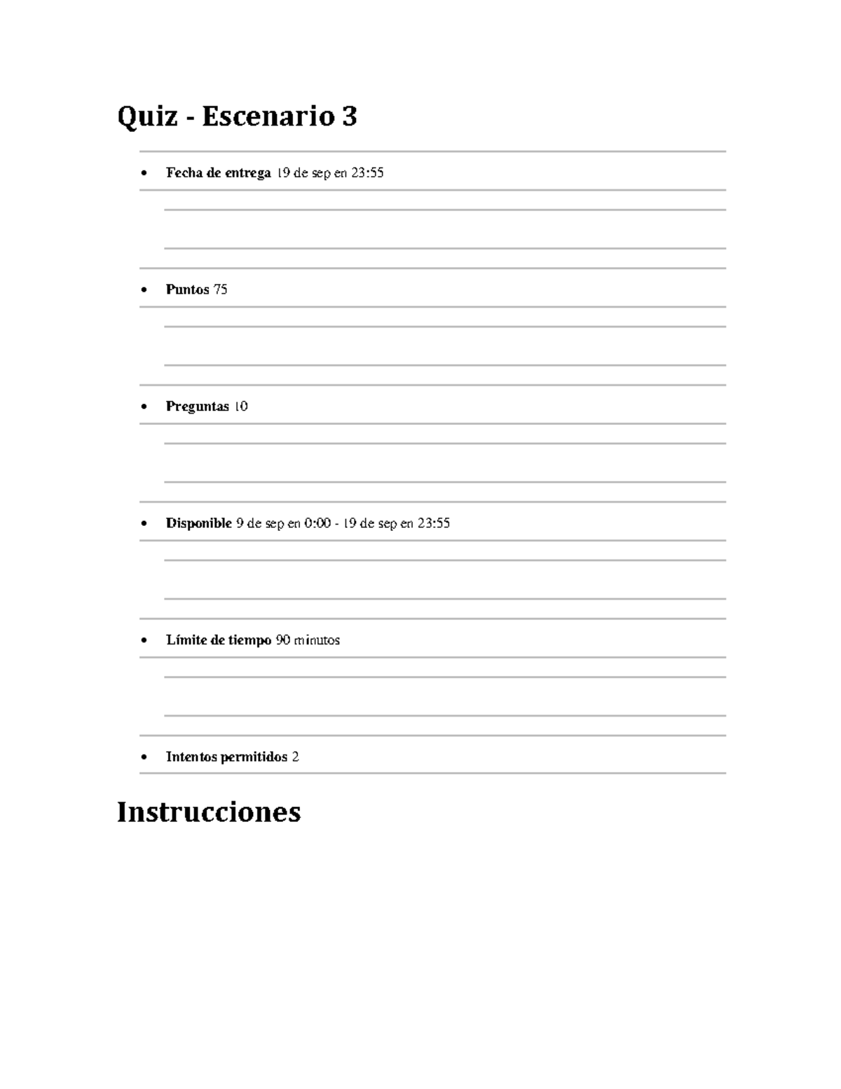 Quiz. Quiz - Escenario 3 medicina preventivapdf - Quiz - Escenario 3 • Fecha de entrega 19 de ...