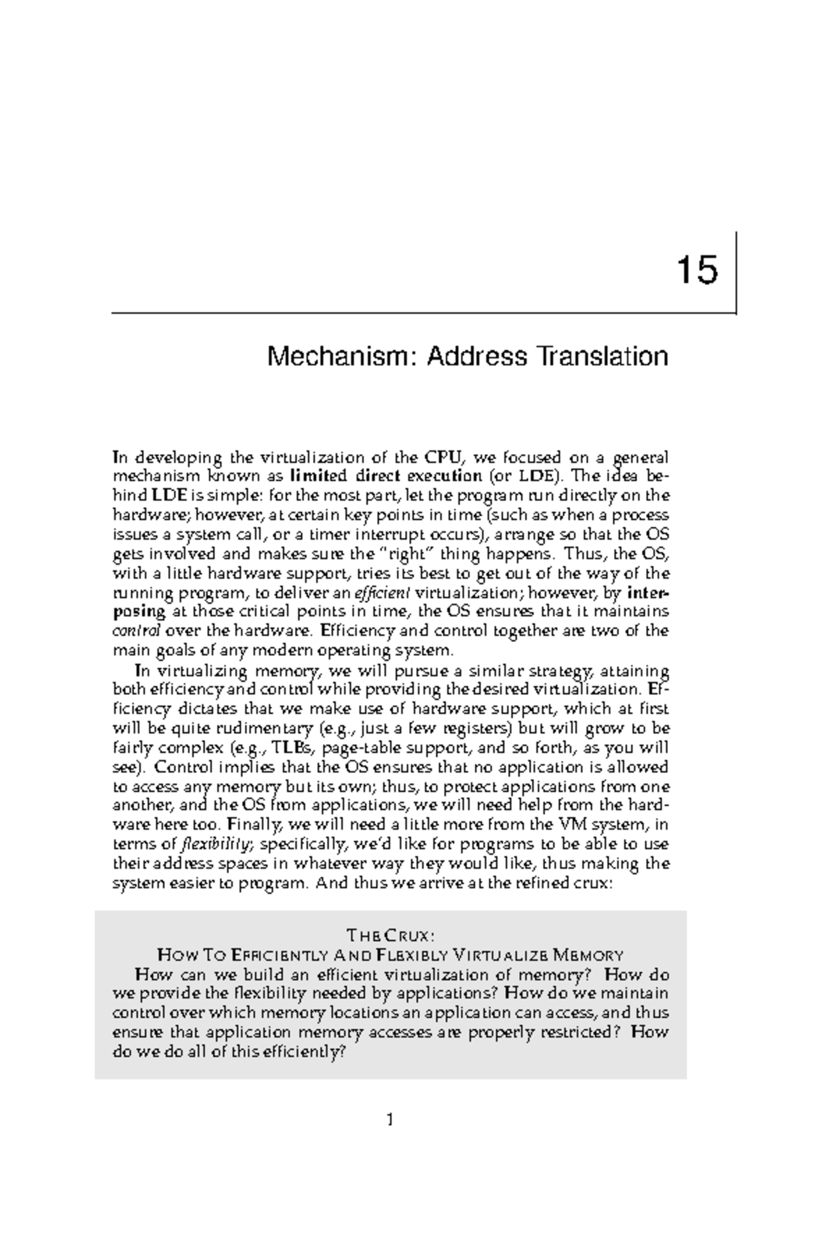 15 Mechanism - Address Translation - 15 Mechanism: Address Translation ...