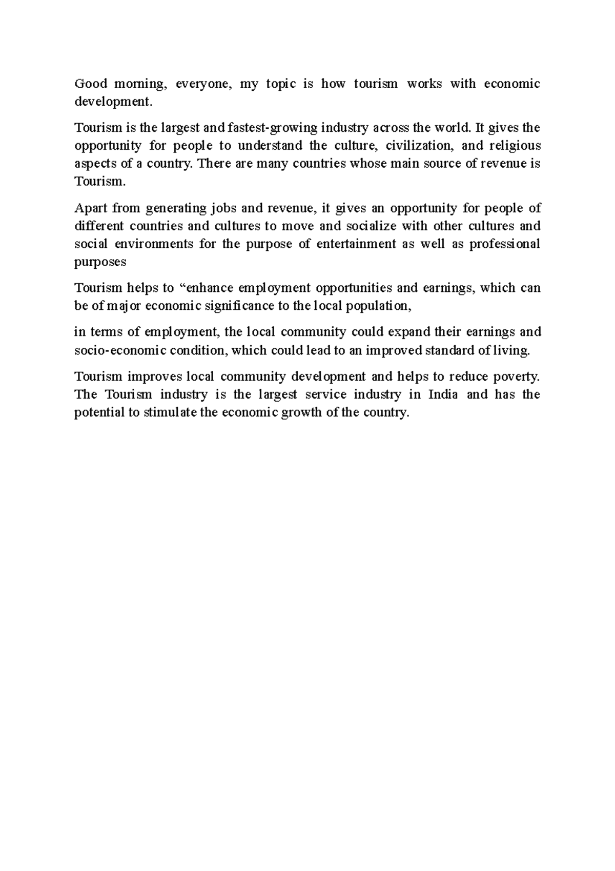 Good morning - .......... - Good morning, everyone, my topic is how ...