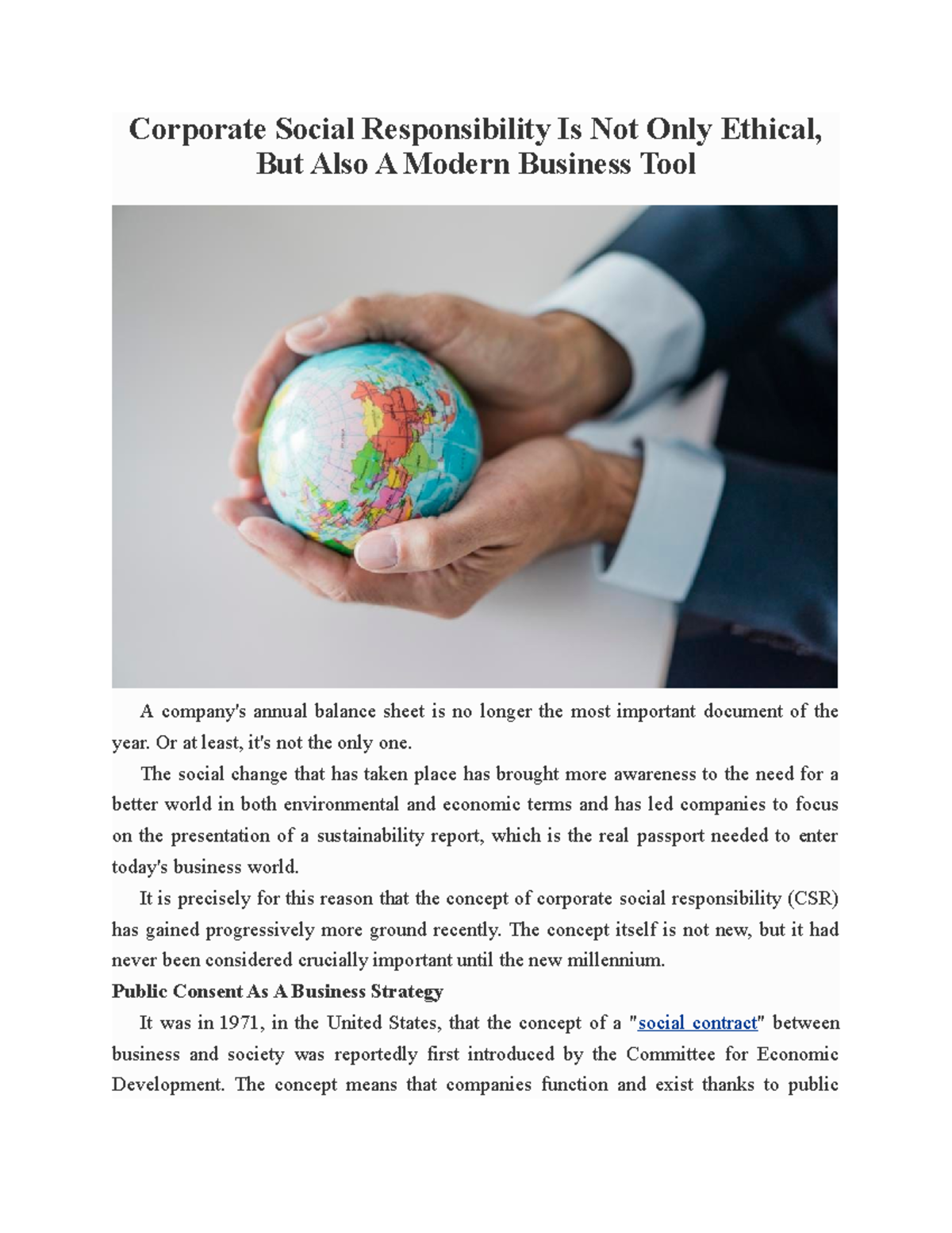 Extra reading issue 7 - nhập môn marketing - Corporate Social ...