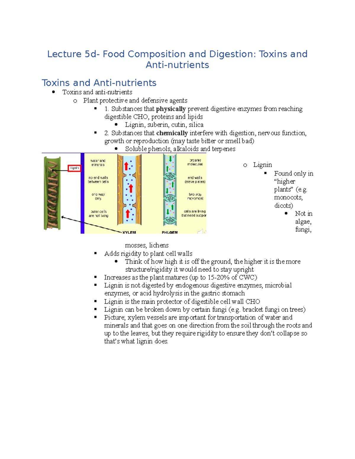 Lecture 5d- Food Composition and Digestion- Toxins and Anti-nutrients ...