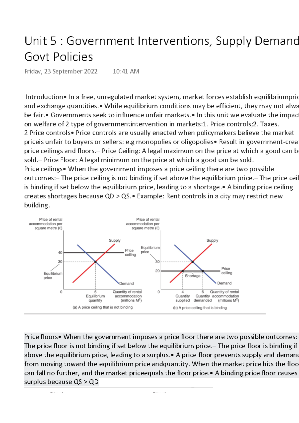 Unit 5 Government Interventions, Supply Demand and Govt Policies ...