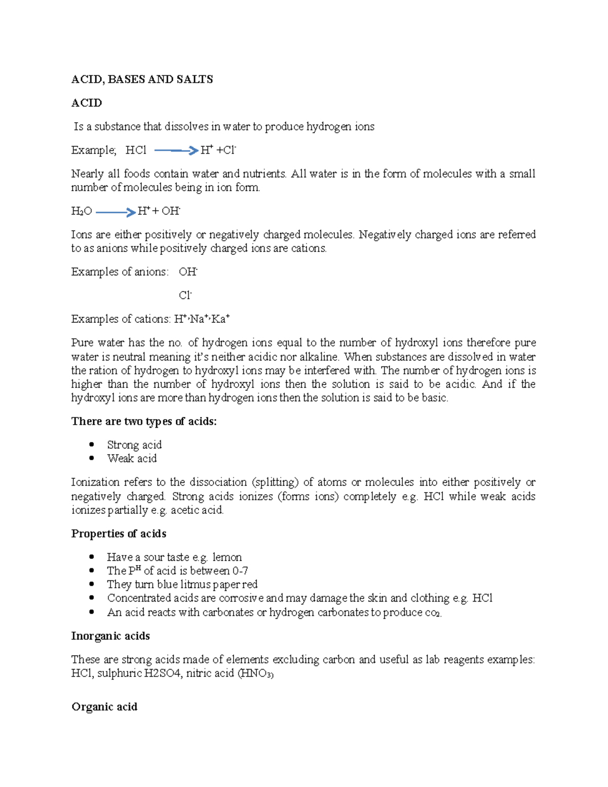 ACID, Bases AND Salts - project - ACID, BASES AND SALTS ACID Is a ...