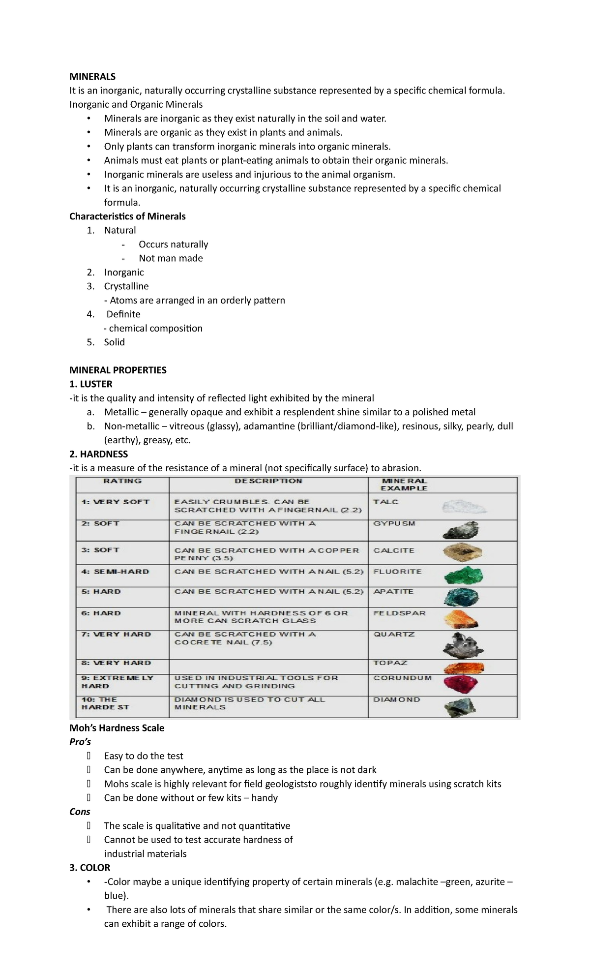 Rocks-and-Minerals - Lecture notes 5 - Earth And Life Science - TIP ...