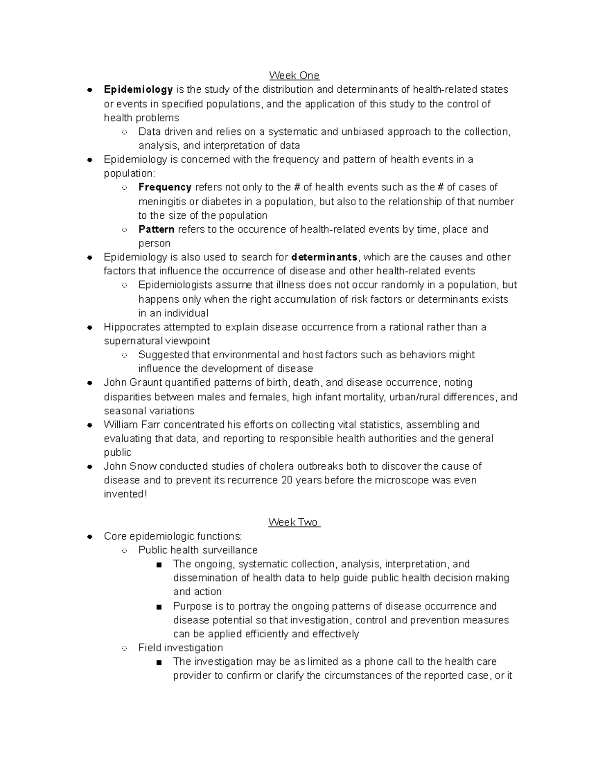 Reading Notes - Concepts of disease occurrence - Week One Epidemiology ...