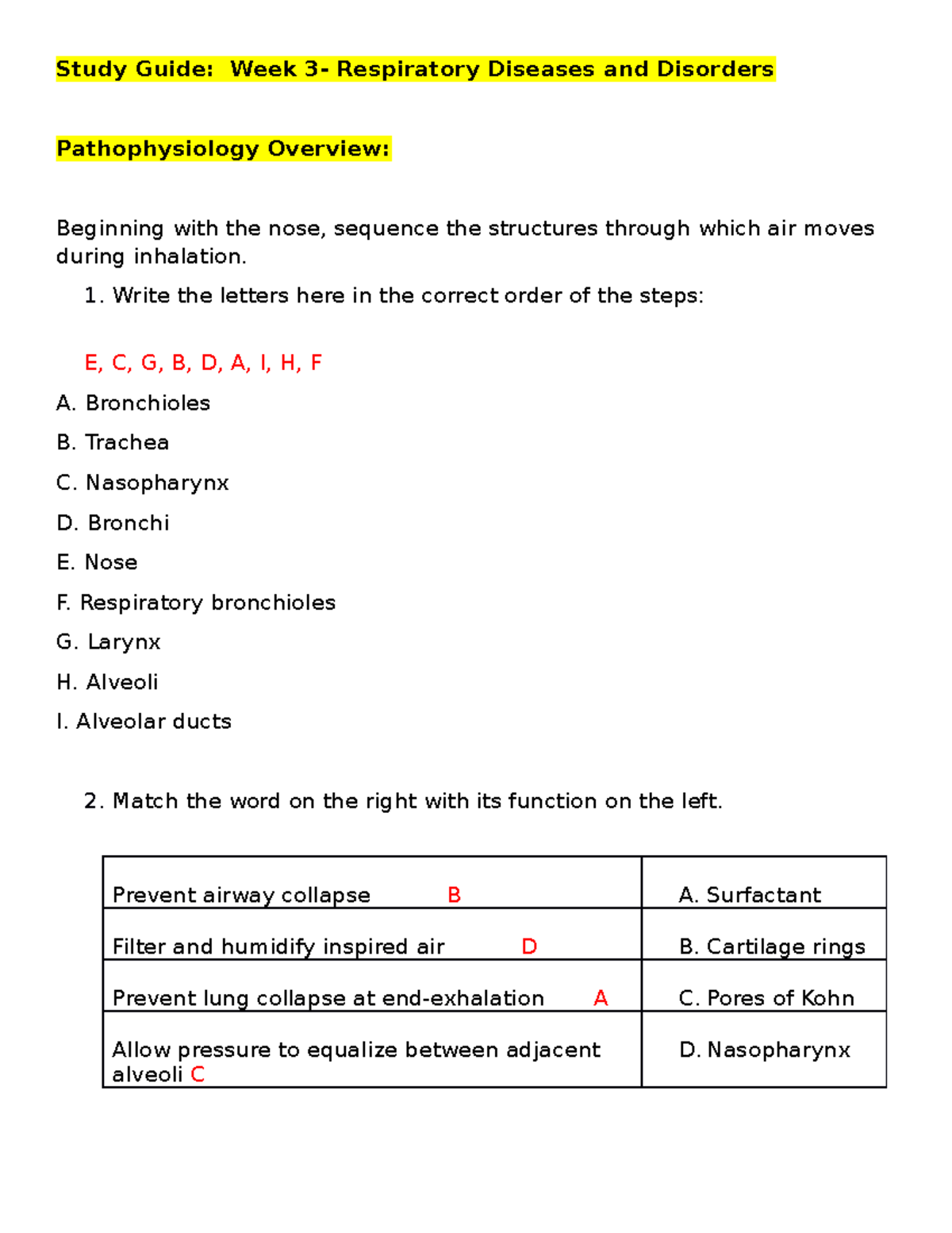 Study Guide Respiratory-1 Finished - Study Guide: Week 3- Respiratory ...