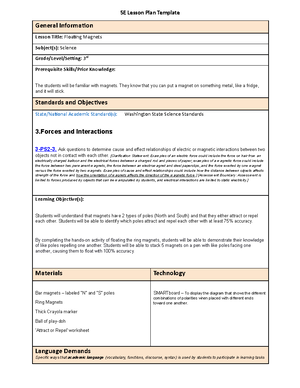 WGU C108 Performance Assessment - Elementary Science Methods C Task 1 ...