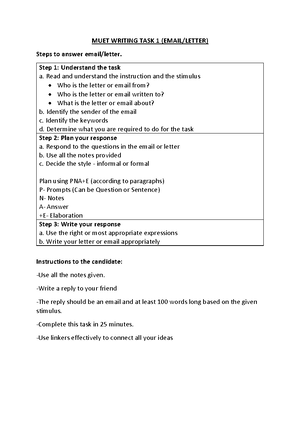 Email Writing Practise - MUET WRITING TASK 1 (EMAIL/LETTER) Steps to ...