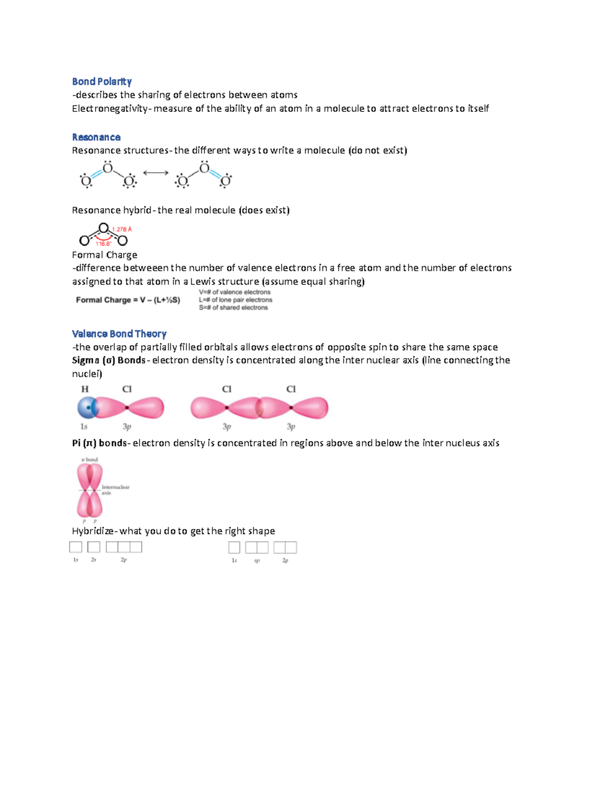 Gen Chem Notes 8 - Bond Polarity -describes the sharing of electrons ...