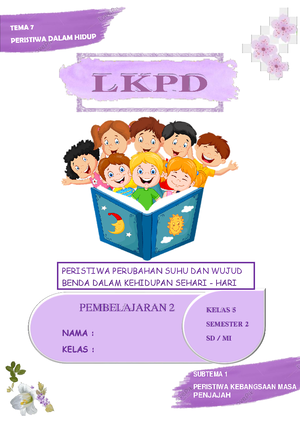 LKPD kelas 2 tema 2 Subtema 1 pembelajaran - LKPD (LEMBAR KERJA SISWA ...