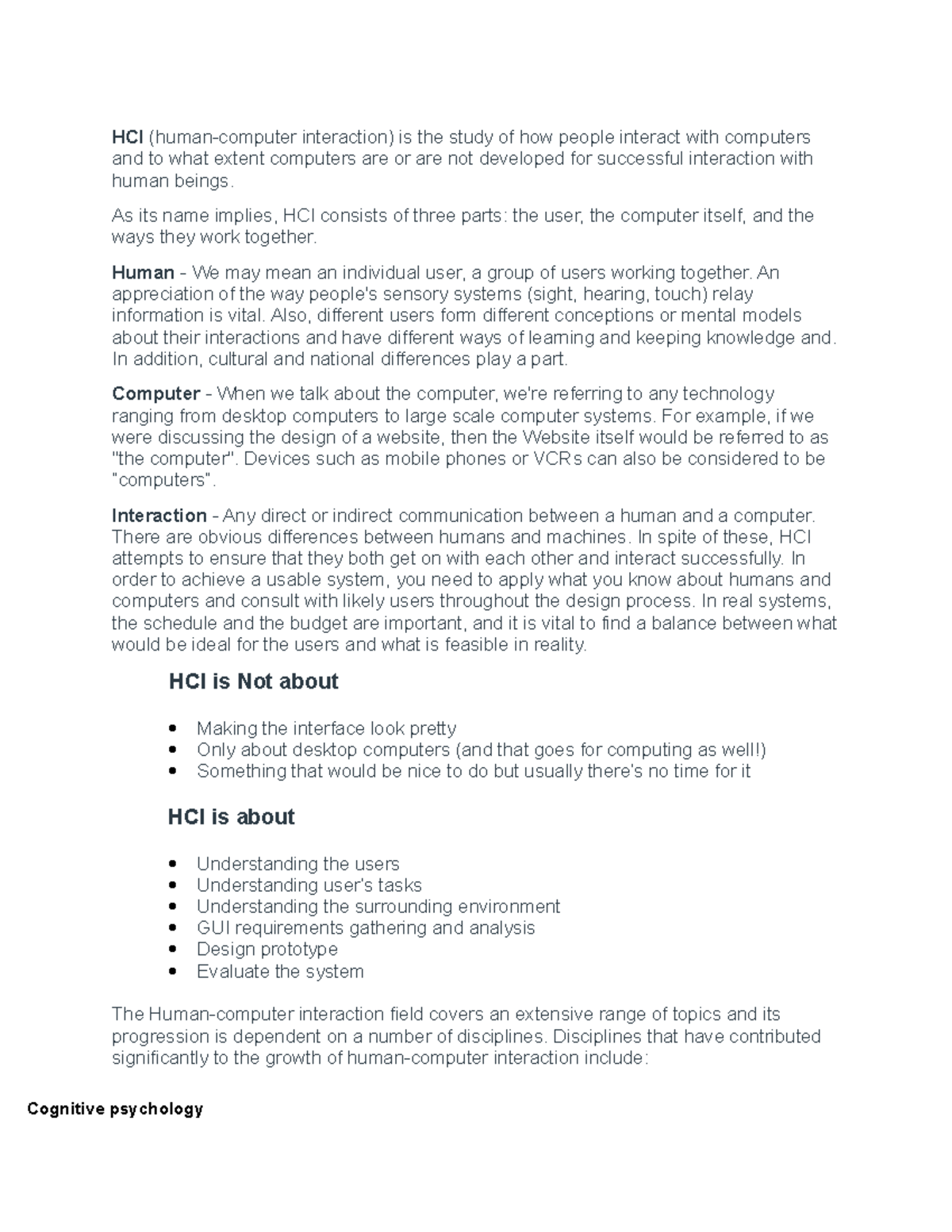 HCI - hci - HCI (human-computer interaction) is the study of how people interact with computers ...