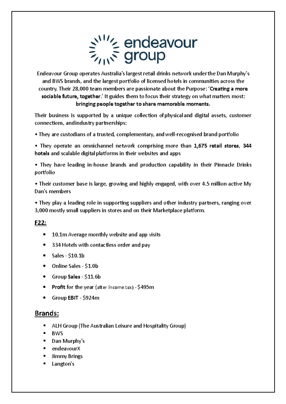 Endeavour Group Visswa - Endeavour Group operates Australia’s largest ...