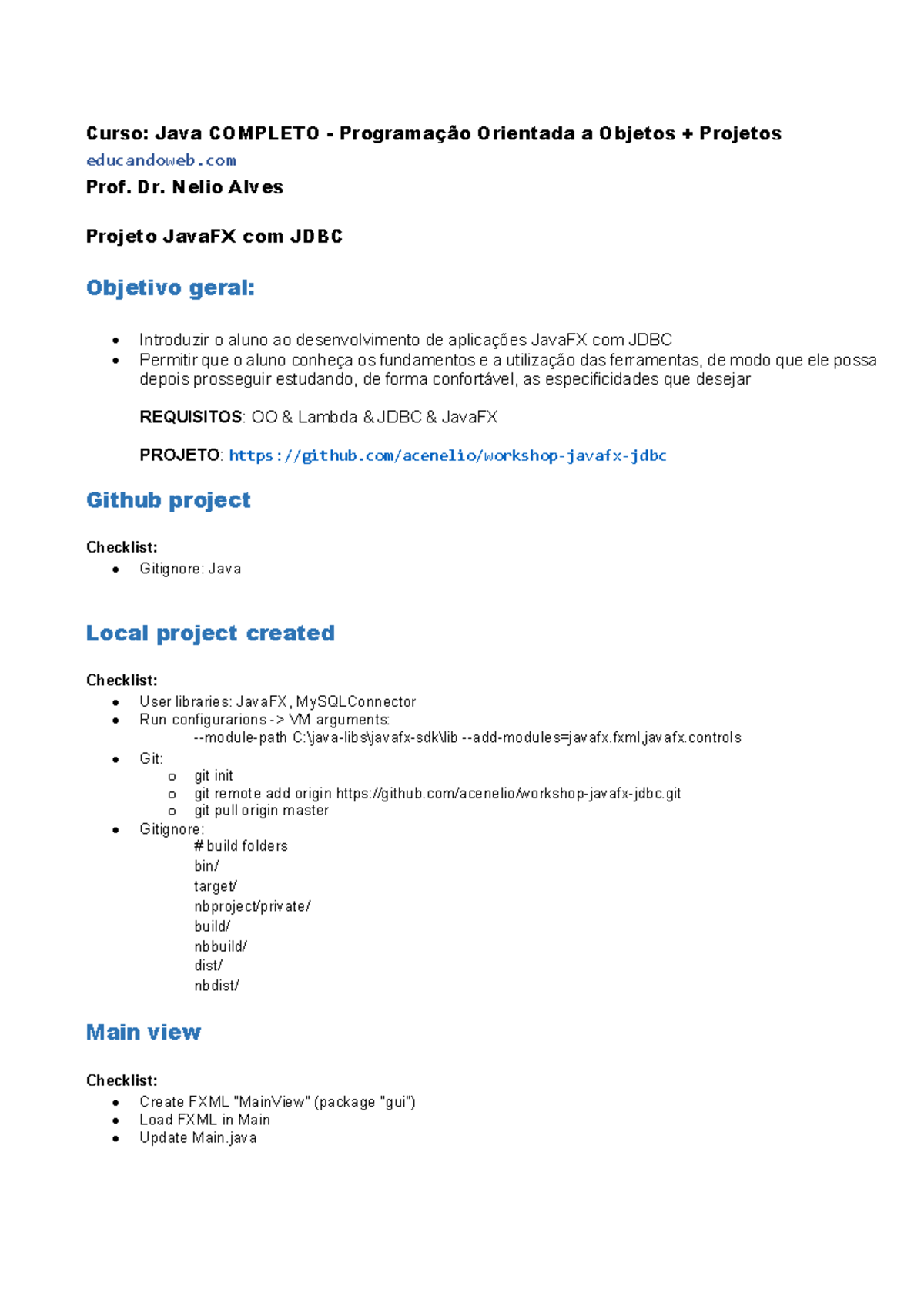 Parte 2-projeto-javafx-jdbc - Curso: Java COMPLETO - Programação ...