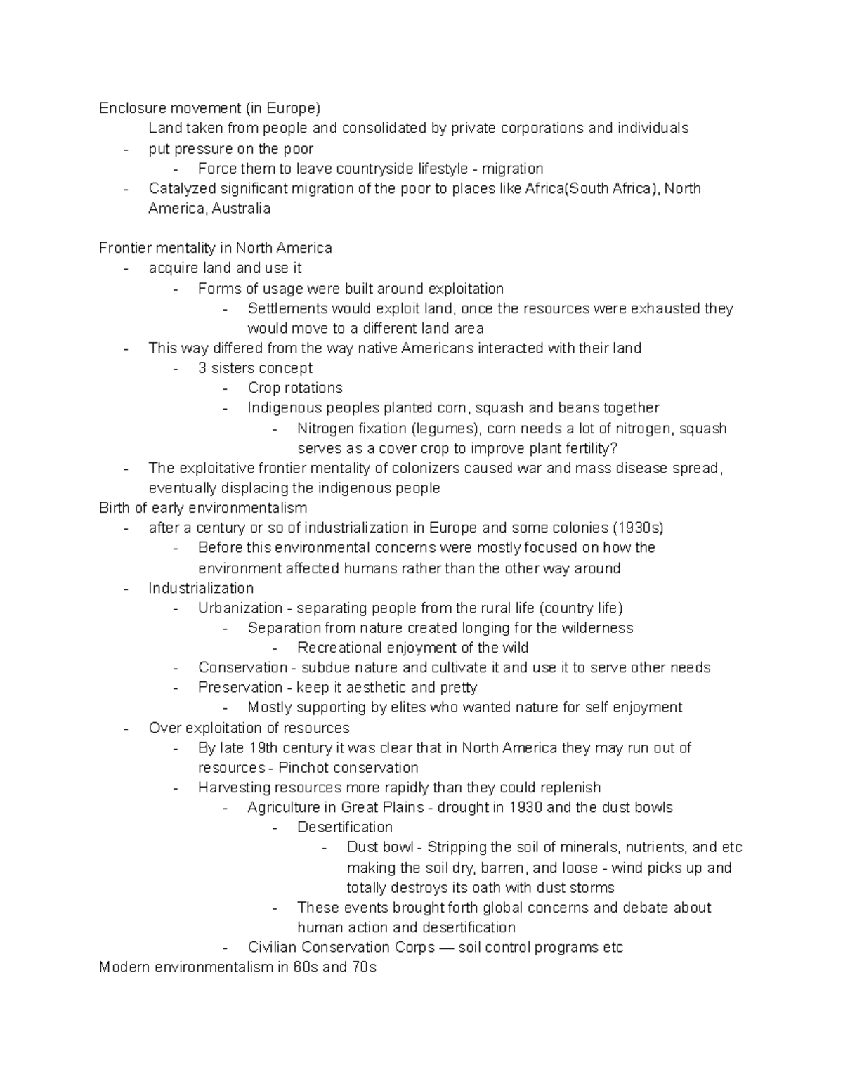 Society and Environment 9 7 - Enclosure movement (in Europe) Land taken ...