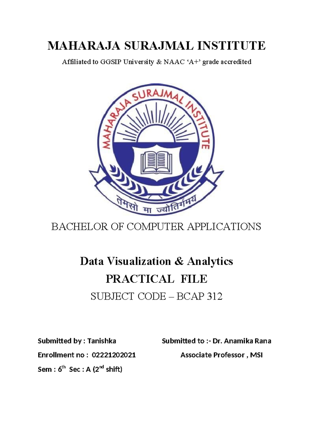 Tanishka DVA File - IOT DEVICES - MAHARAJA SURAJMAL INSTITUTE ...