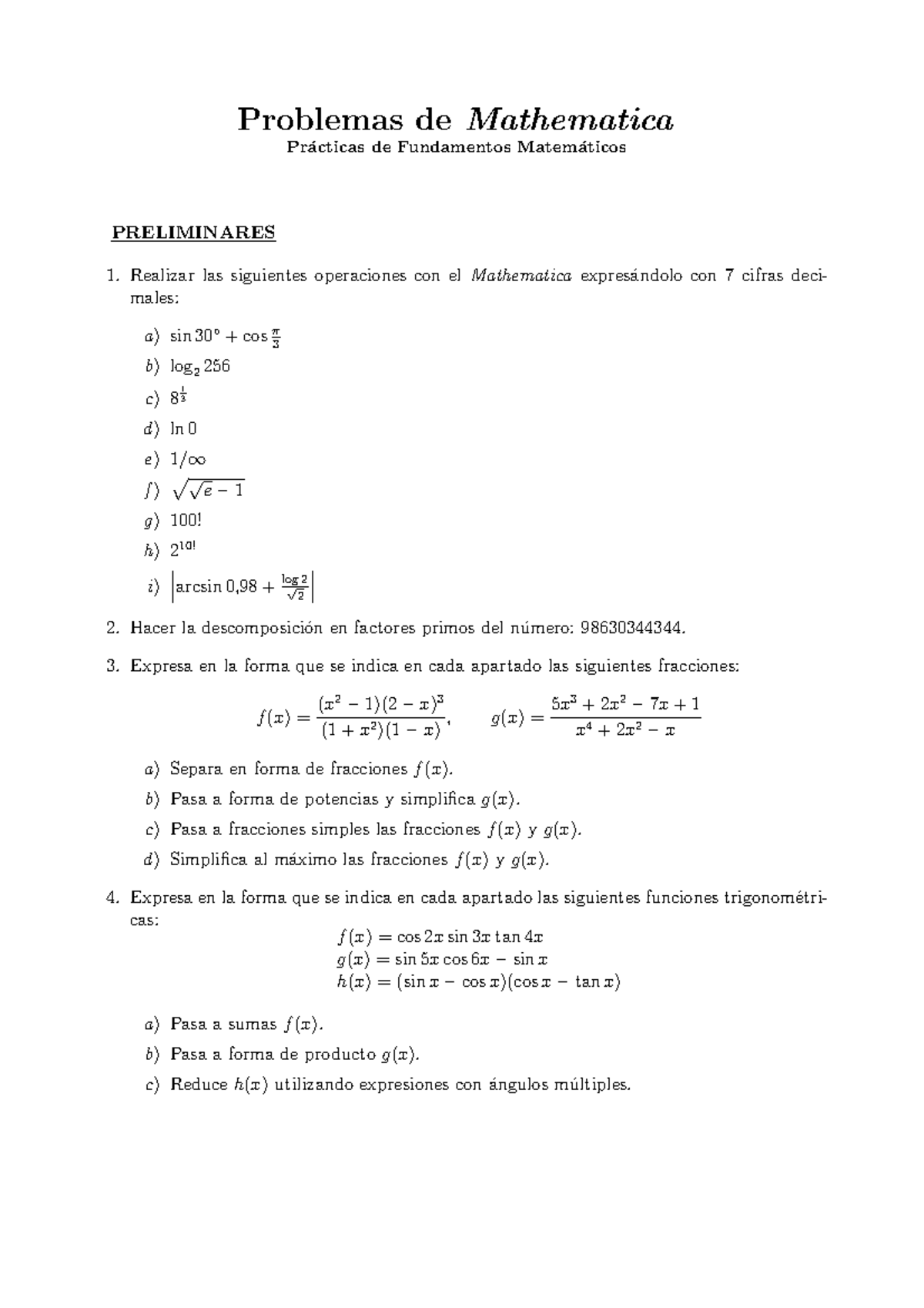 Ejercicios PMathematica - Problemas de Mathematica Pr´ acticas de ...