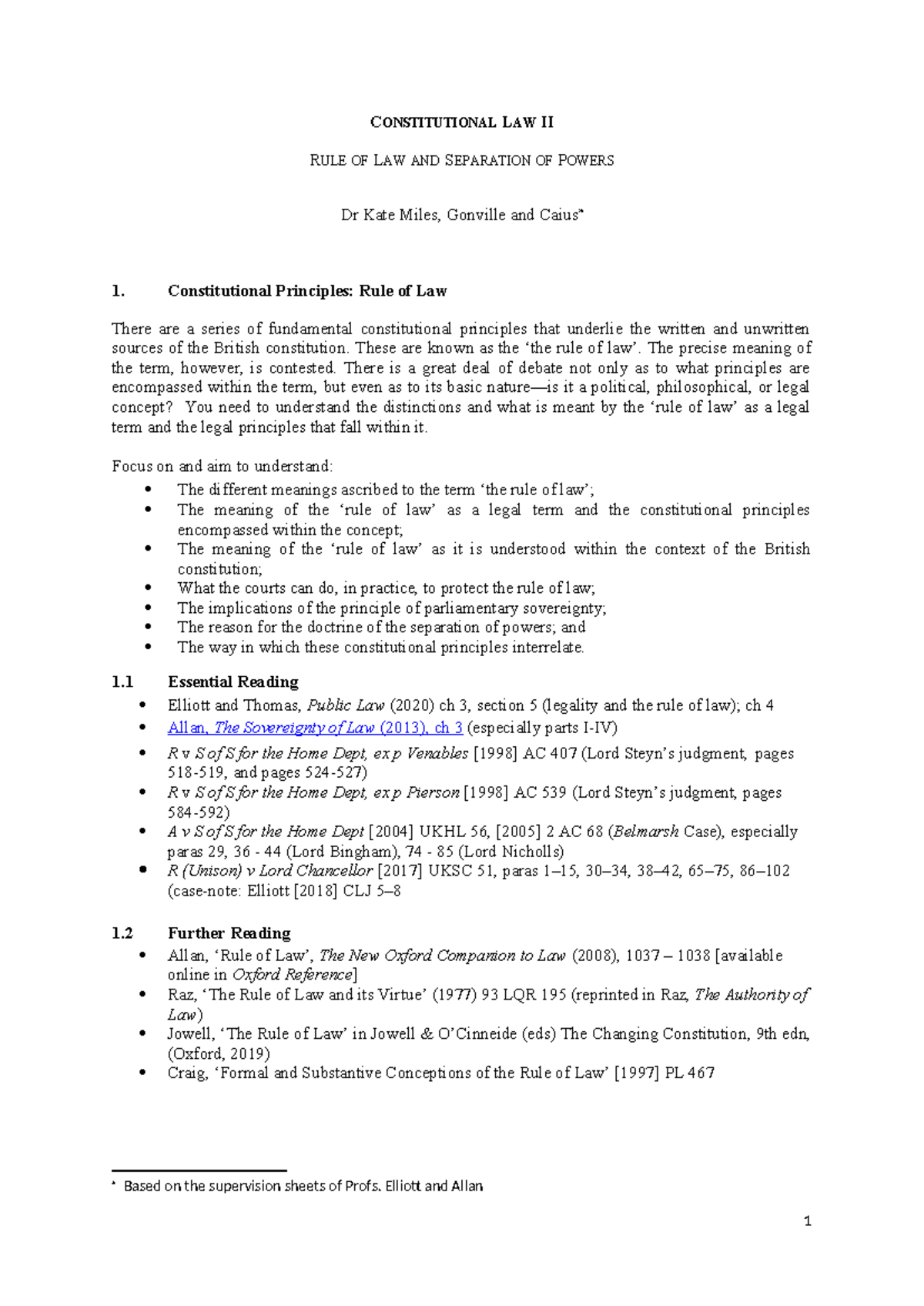 Constitutional Supo 2 - CONSTITUTIONAL LAW II RULE OF LAW AND ...