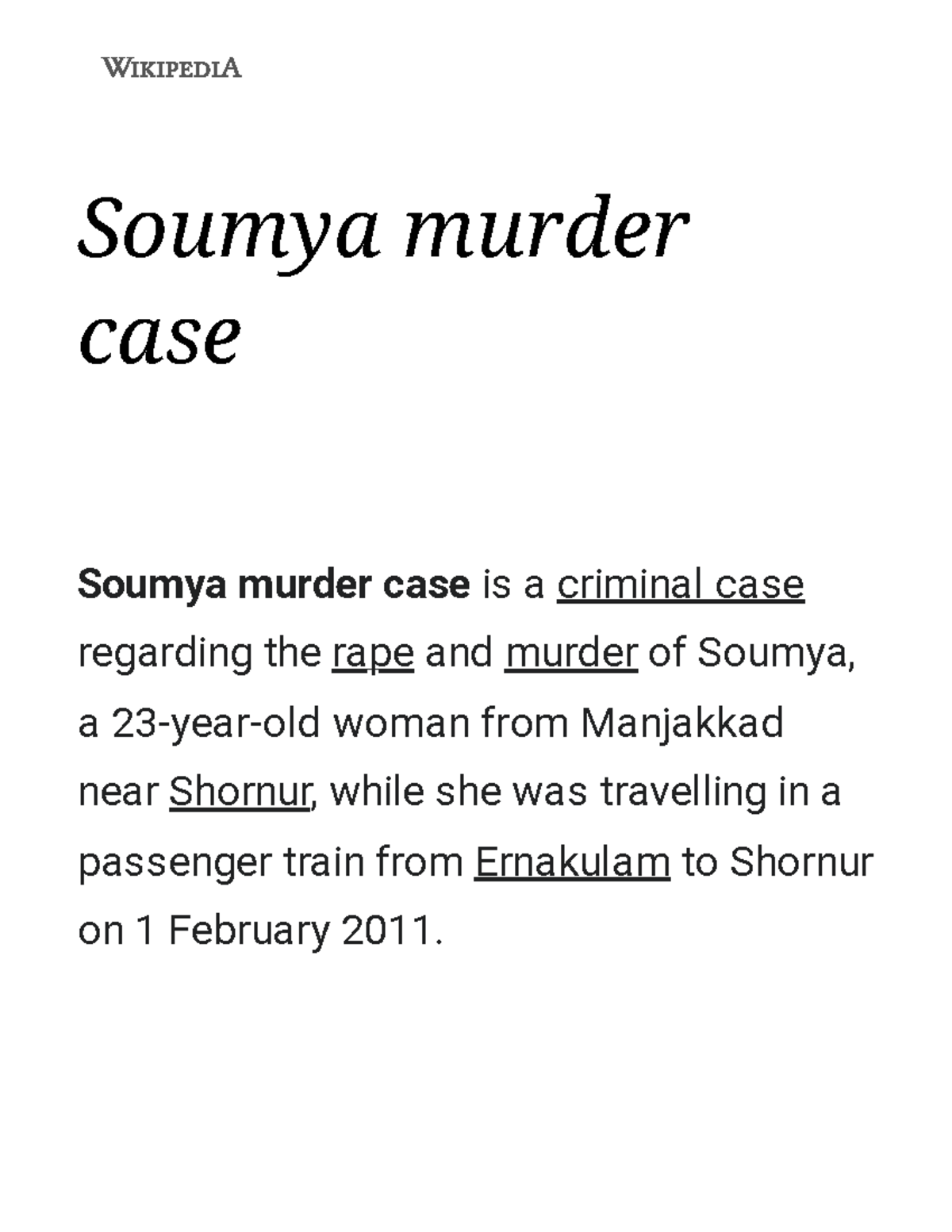 Soumya murder case - Wikipedia - Soumya murder case Soumya murder case ...