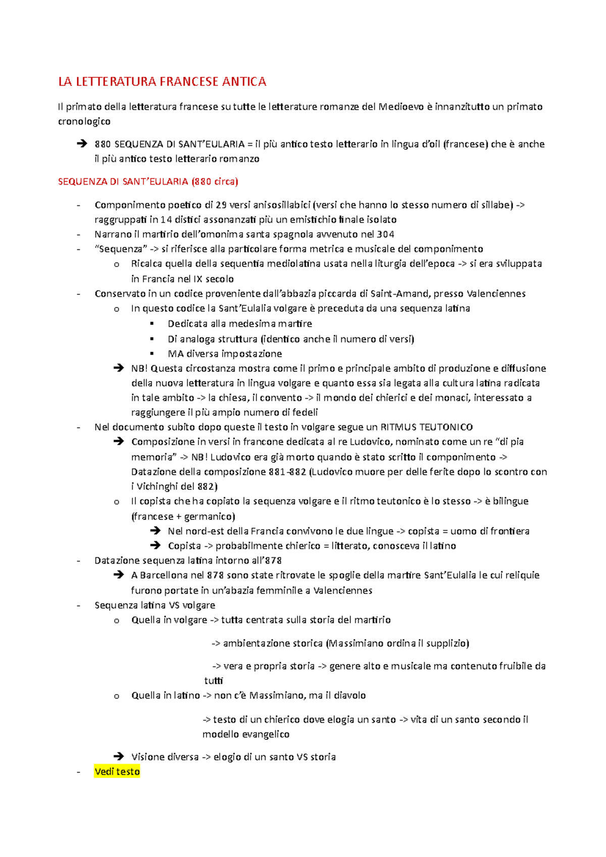 Riassunto profilo delle letterature romanze medievali - LA LETTERATURA ...