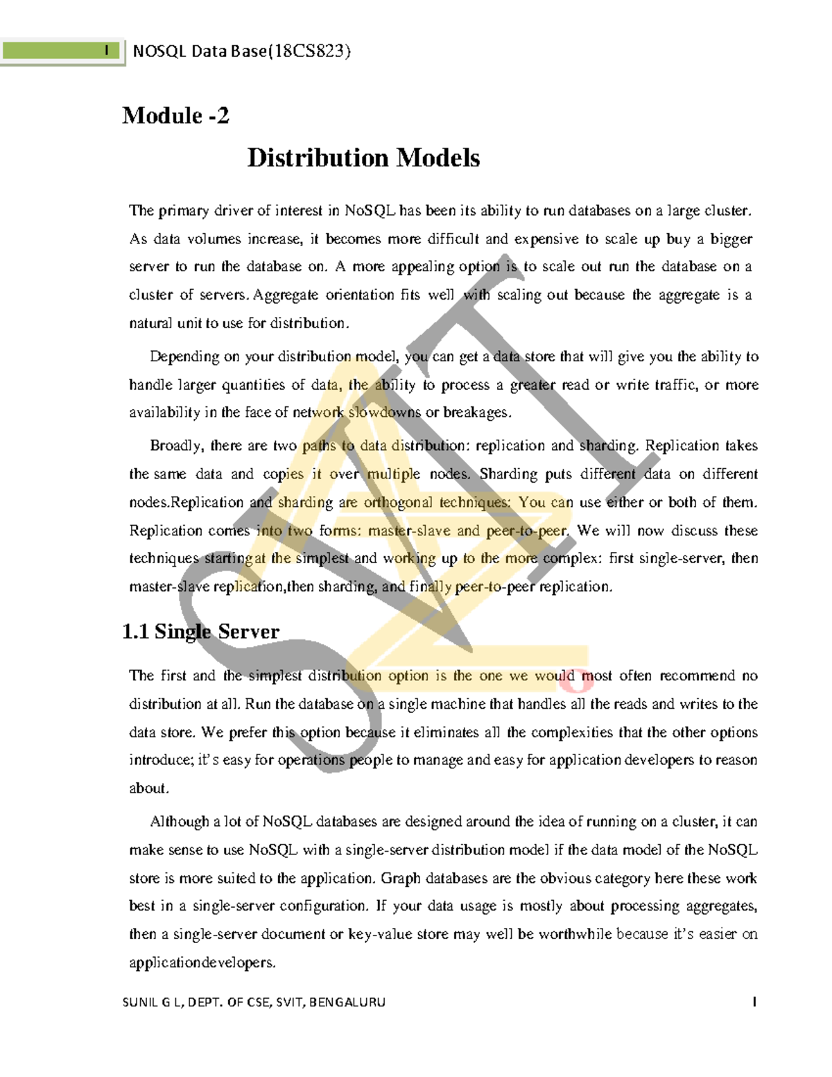 Nosql Mod2@Az Documents - Module - Distribution Models The primary ...