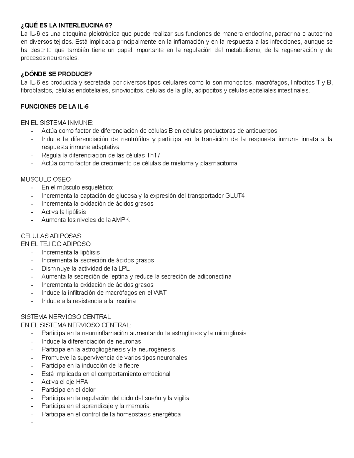 QUÉ ES LA Interleucina 6 - ¿QUÉ ES LA INTERLEUCINA 6? La IL-6 es una ...