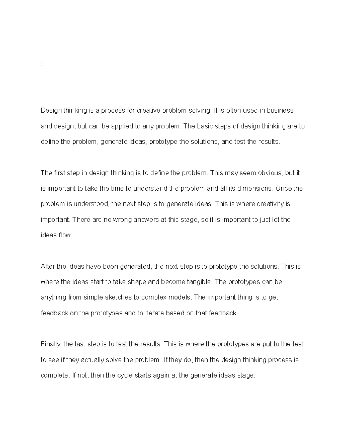 HCDE496 course outline - : Design thinking is a process for creative ...