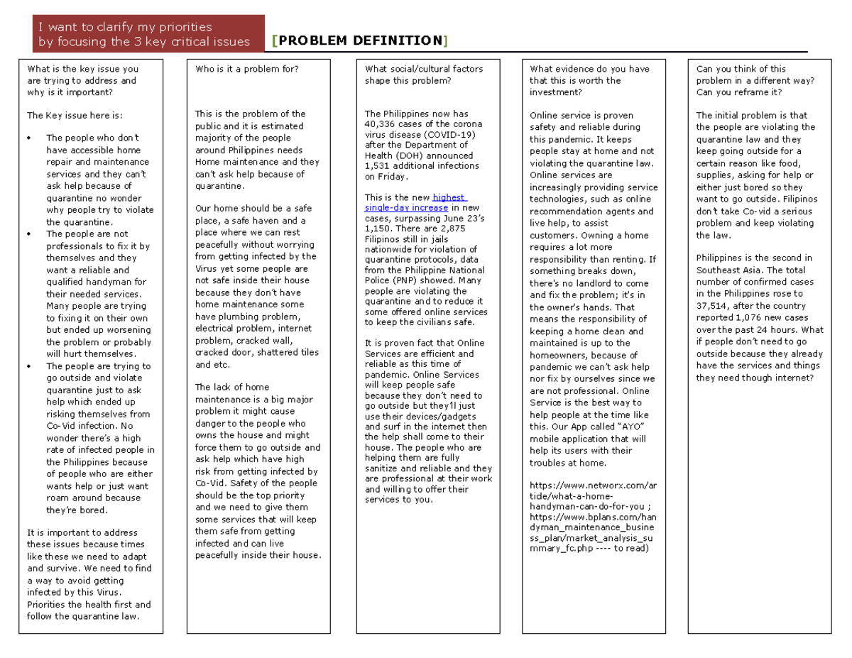 04-Problem Definition - Erudite - I want to clarify my priorities by ...