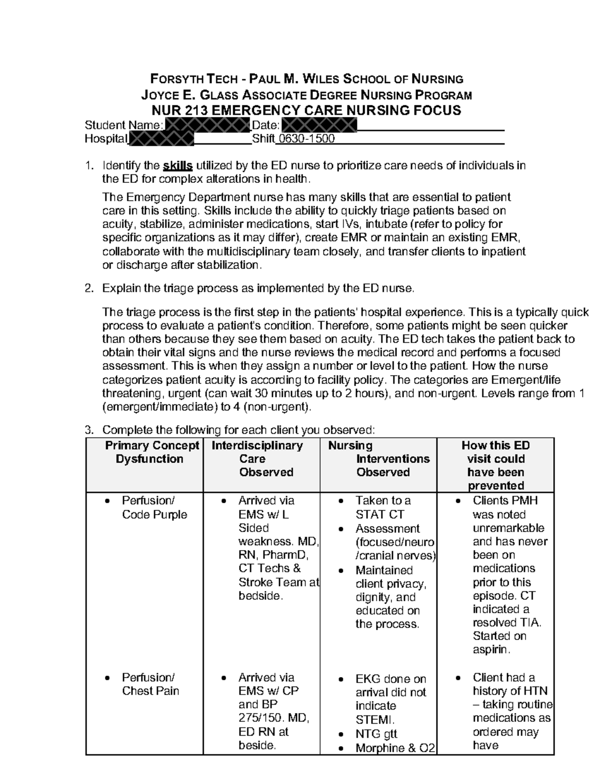 Out Rotation Paperwork - FORSYTH TECH - PAUL M. WILES SCHOOL OF NURSING ...