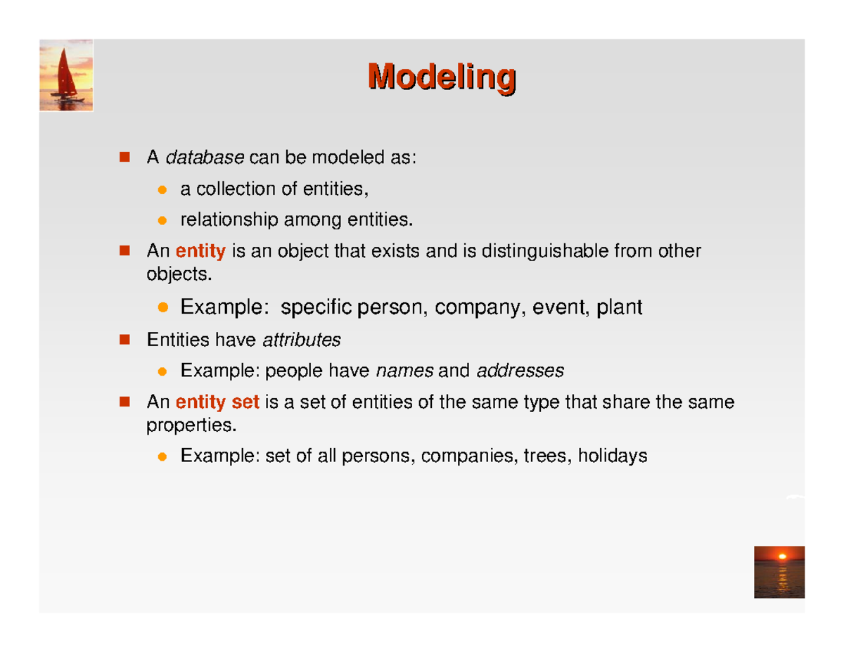 ERM & UML Diagram - Nothing - ModelingModeling A database can be ...