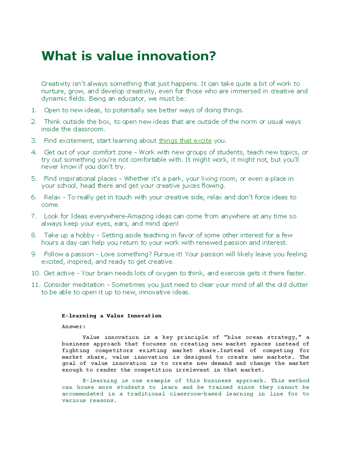 Value innovation is the simultaneous pursuit of radically superior ...