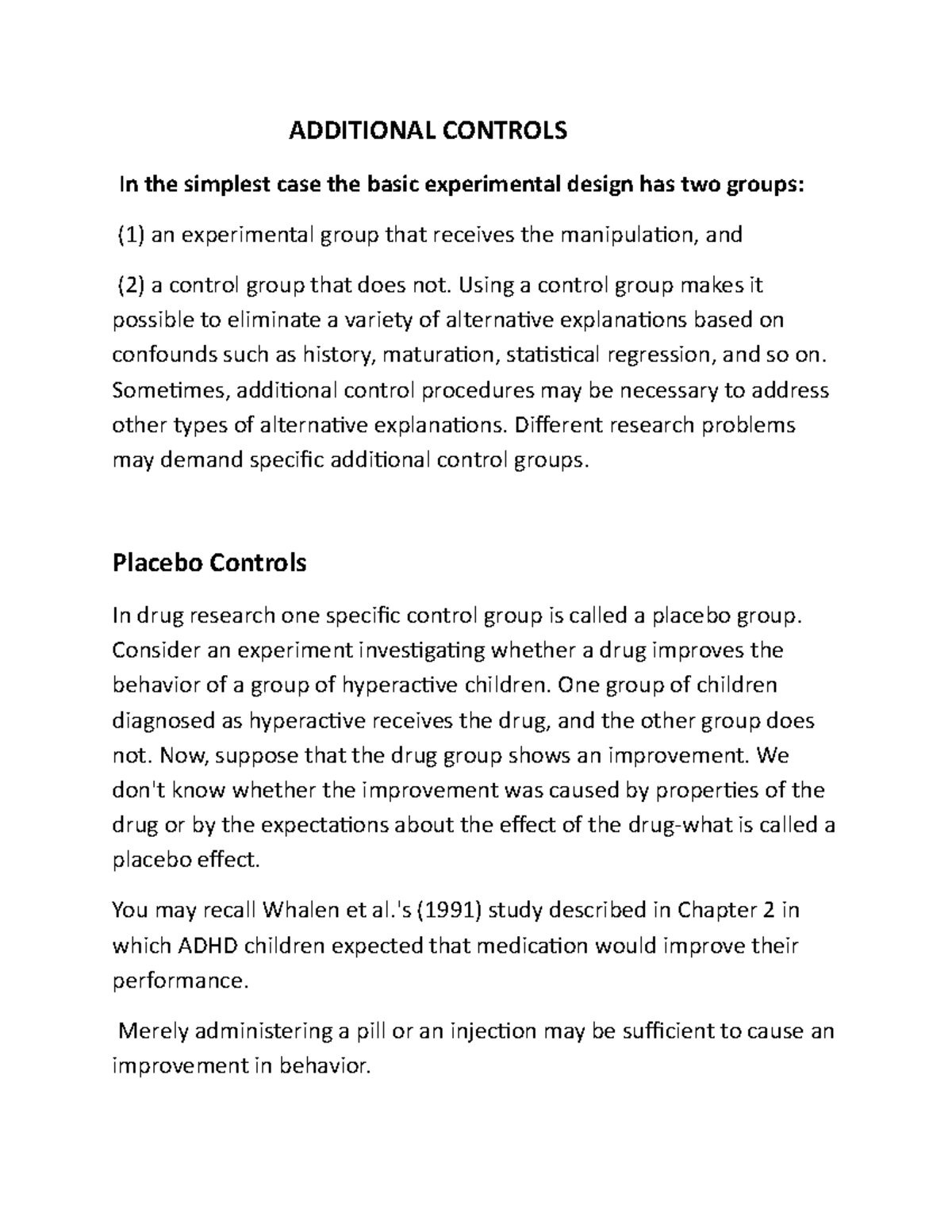 6 Additional Controls - ADDITIONAL CONTROLS In the simplest case the ...
