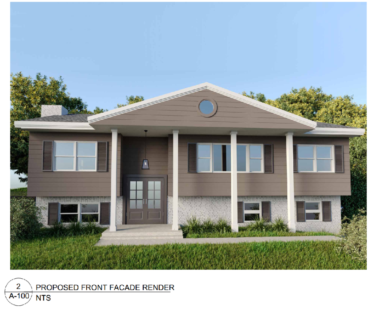 Jpg2pdf - house cad files with all details - 2 PROPOSED FRONT FACADE ...