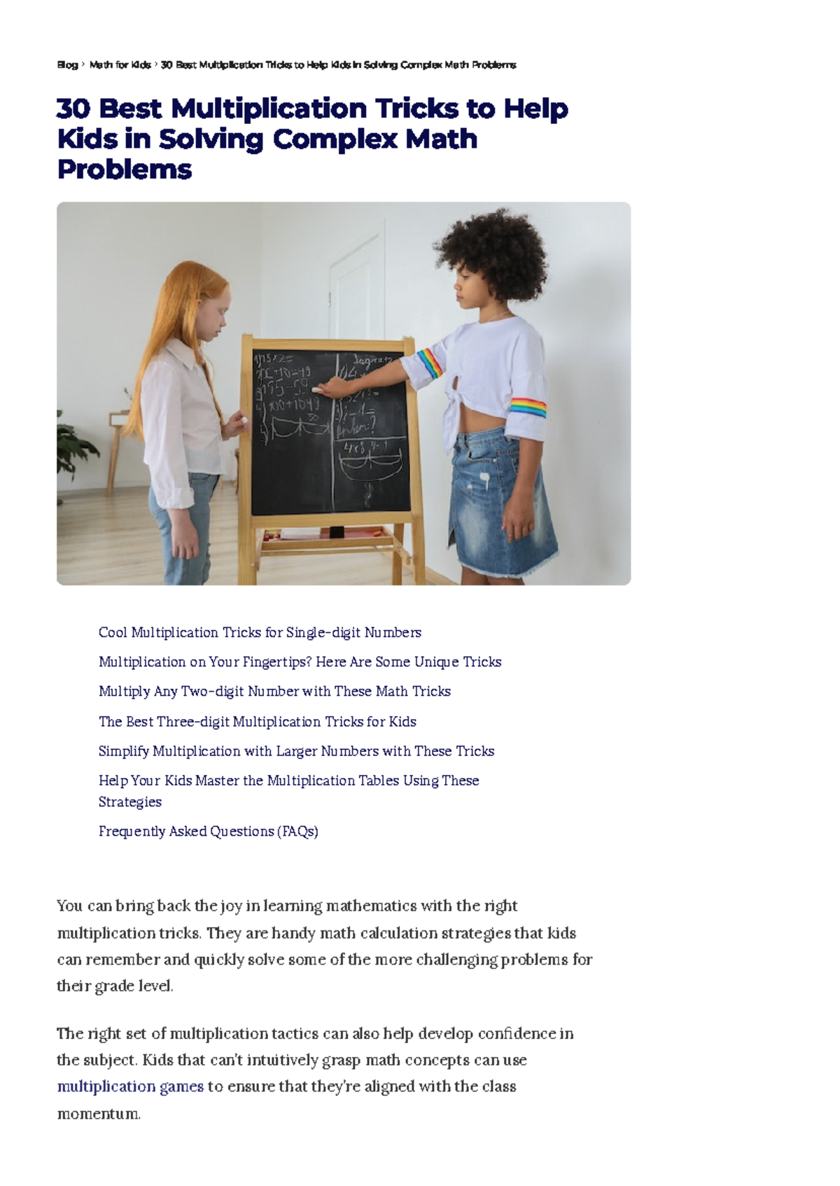 30 Best Multiplication Tricks for Math Students - Blog Math for Kids 30 ...