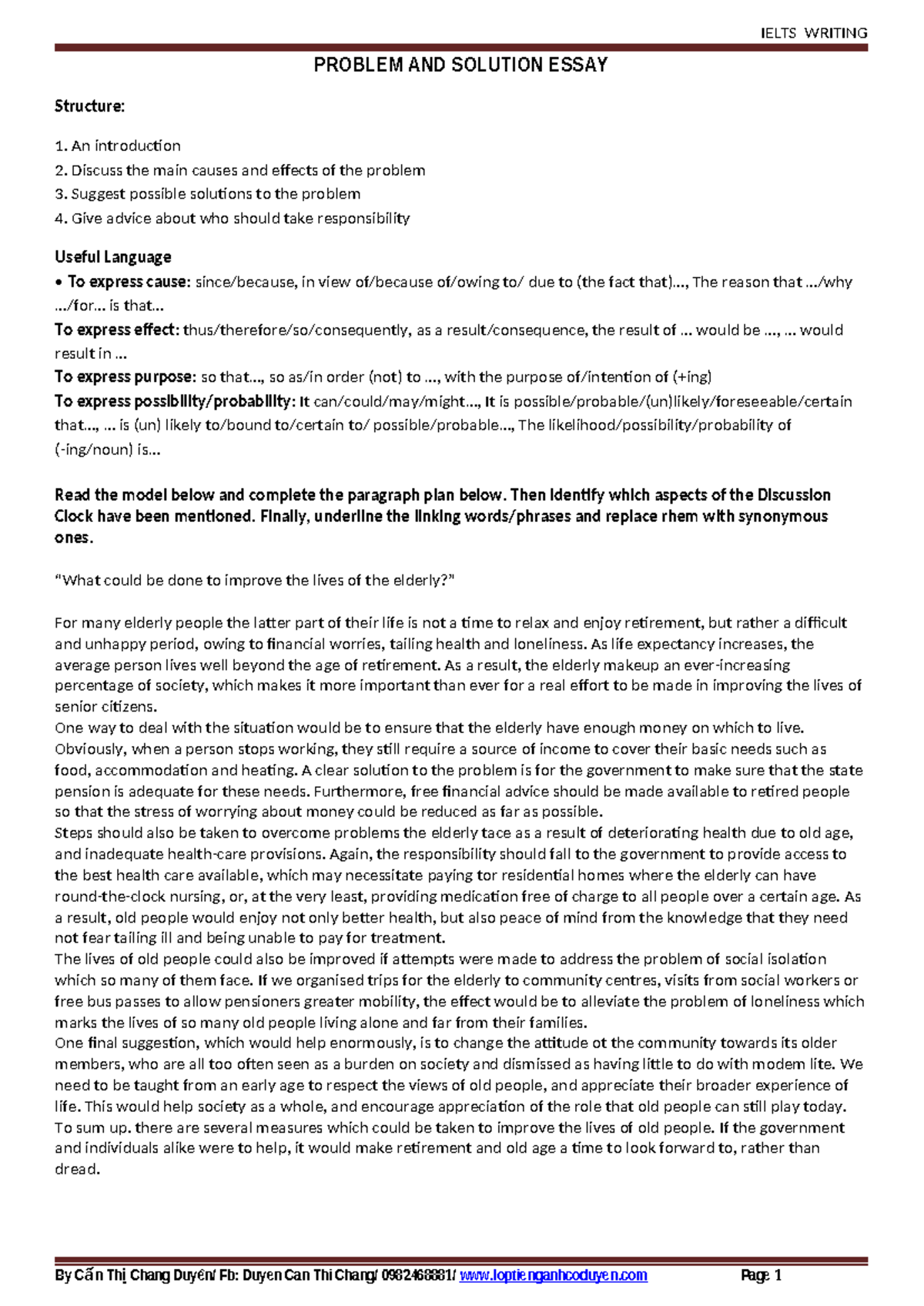 Problem AND Solution Essays - PROBLEM AND SOLUTION ESSAY Structure: 1 ...