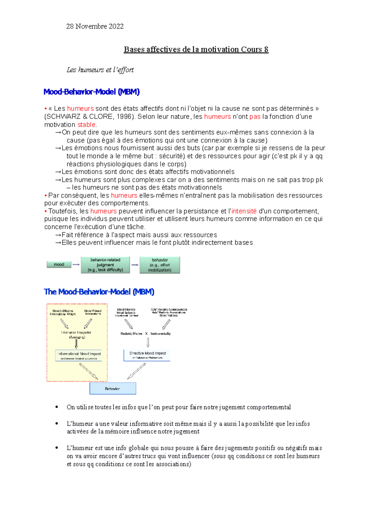 Bases affectives de la motivation Cours 8 - Selon leur nature, les ...
