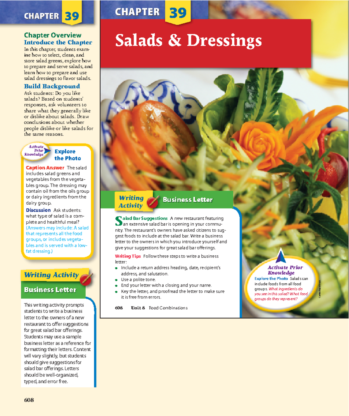 Chapter 39 Salads and Dressings - 608 Unit 8 Food Combinations Corbis ...