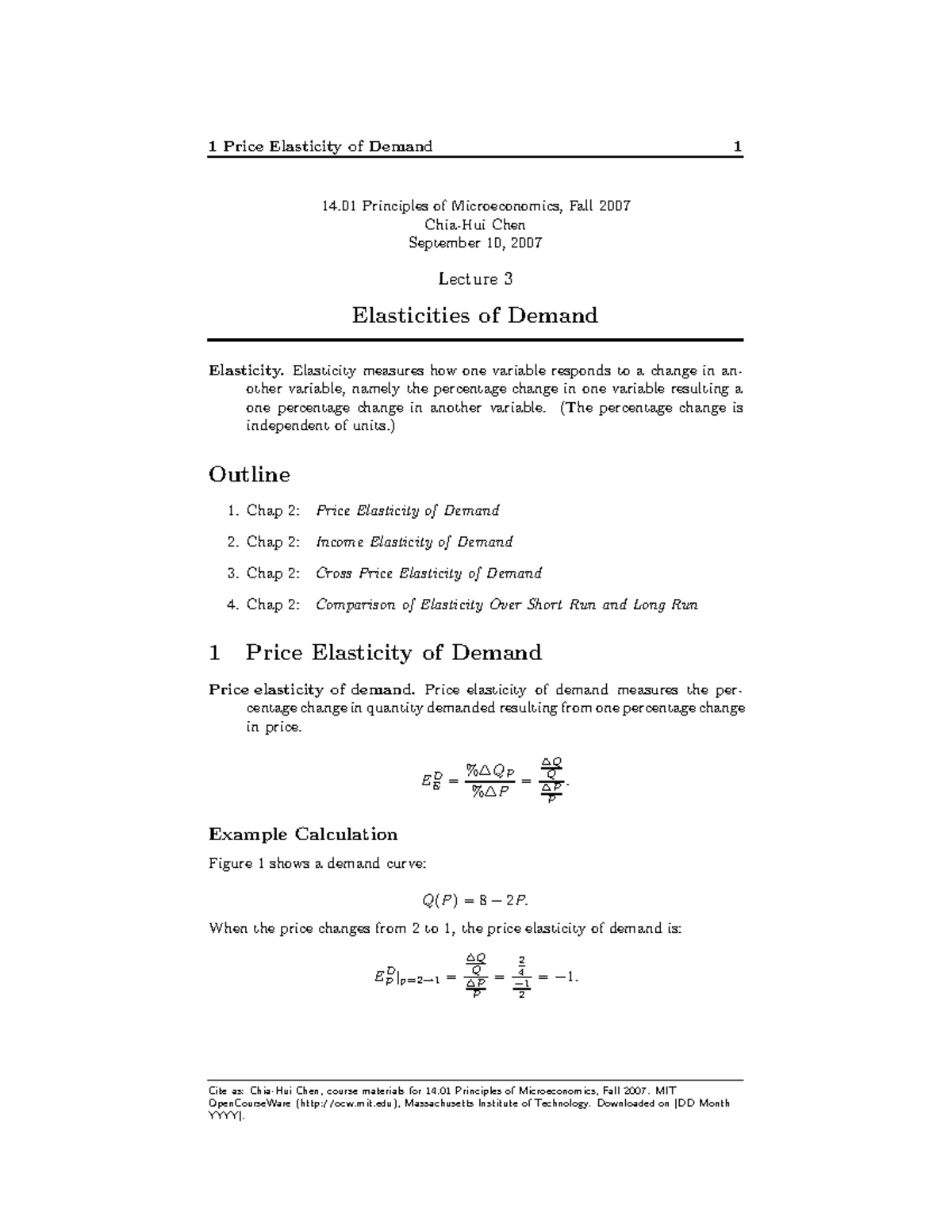 Elasticity demand notes to read for examination. - Cite as: Chia-Hui ...