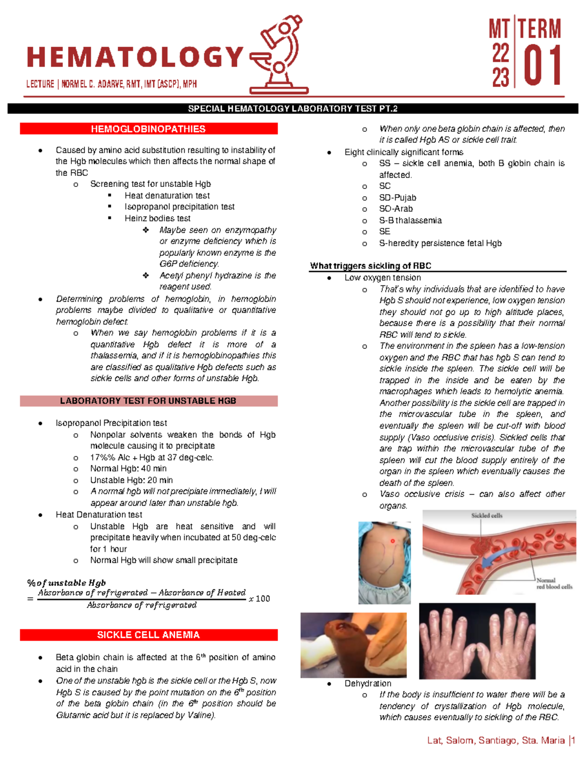 -LEC 4- Special Hematology Laboratory Tests PART 2 - LECTURE |Normel C ...
