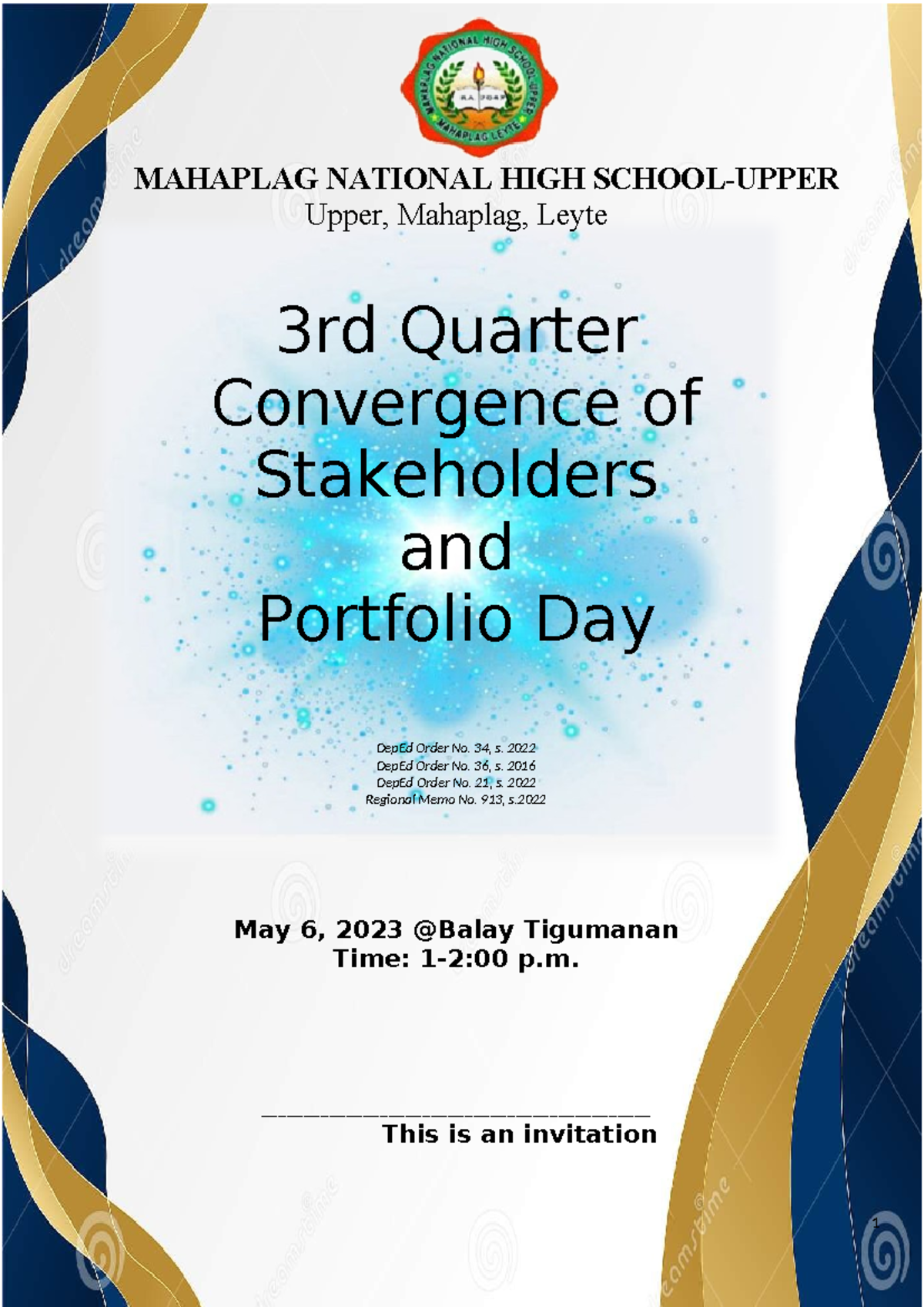 Portfolio day program final - MAHAPLAG NATIONAL HIGH SCHOOL-UPPER Upper ...