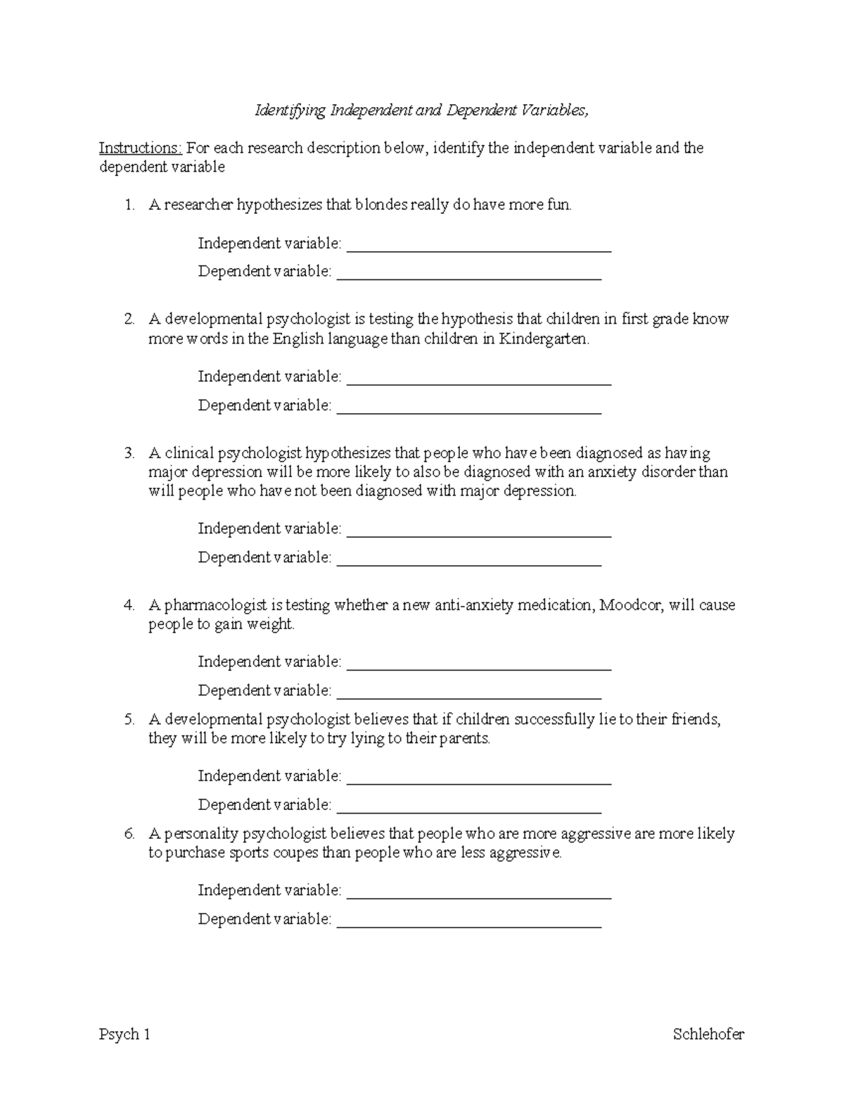 Understanding Variables - Identifying Independent and Dependent ...