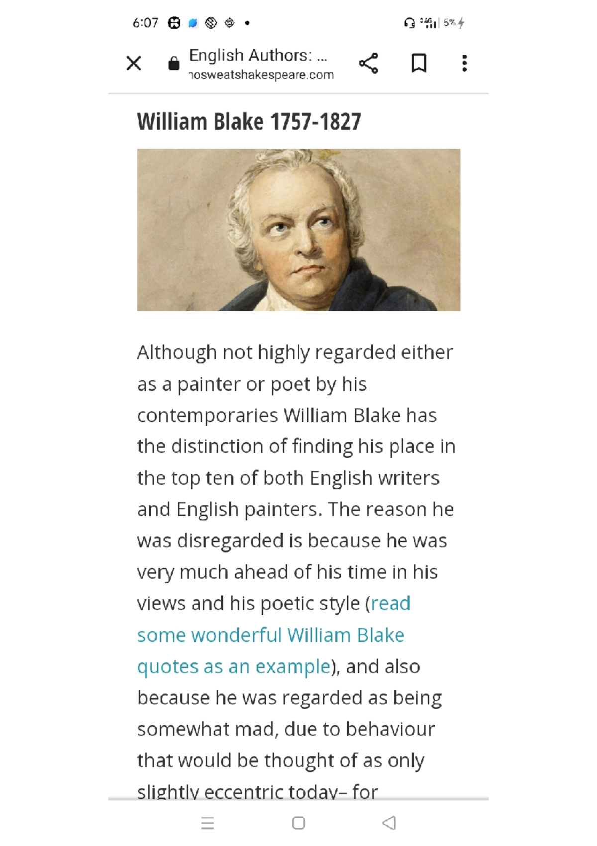 Blake - English language and literature - Studocu