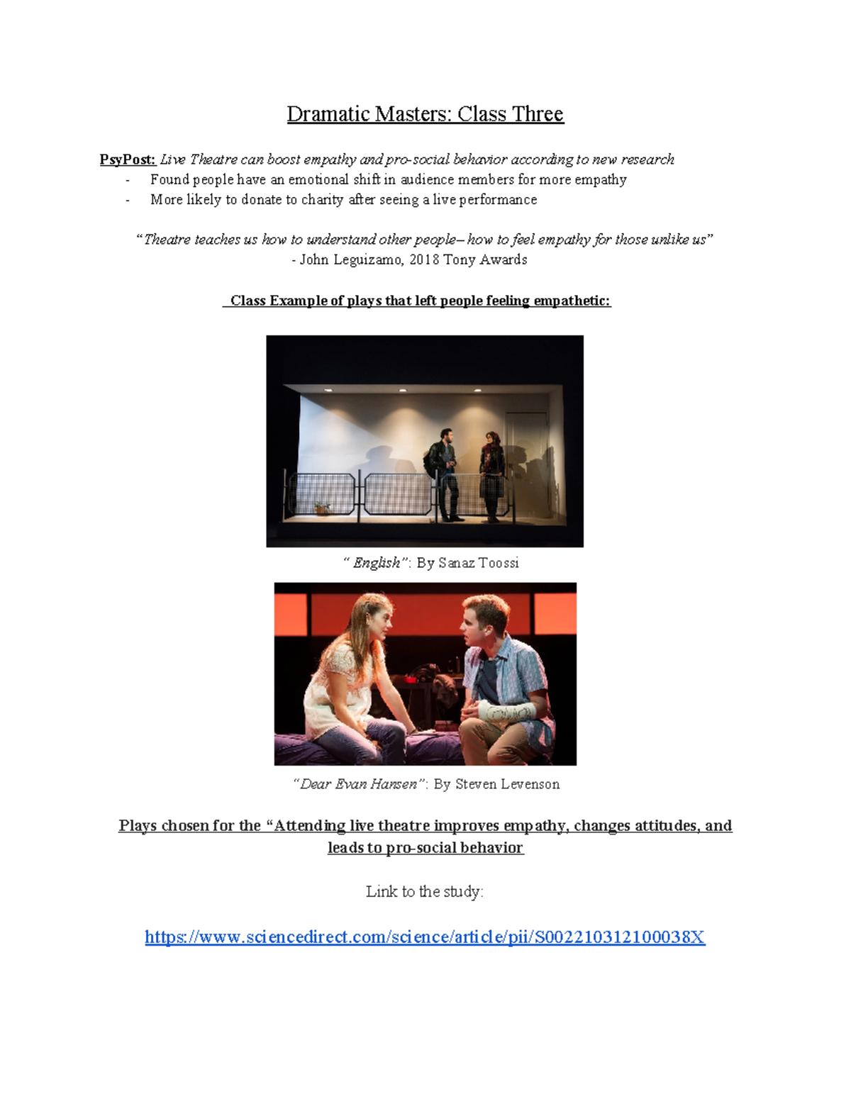 Dramatic Masters 3 class - Dramatic Masters: Class Three PsyPost: Live ...