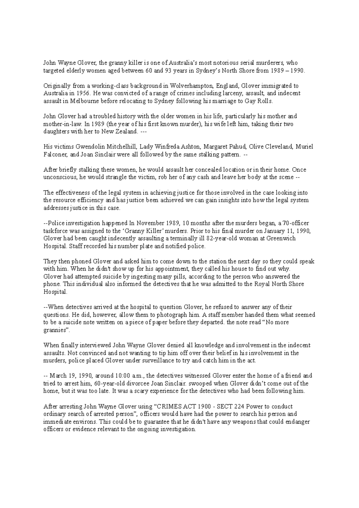 John Wayne Glover - Originally from a working-class background in ...