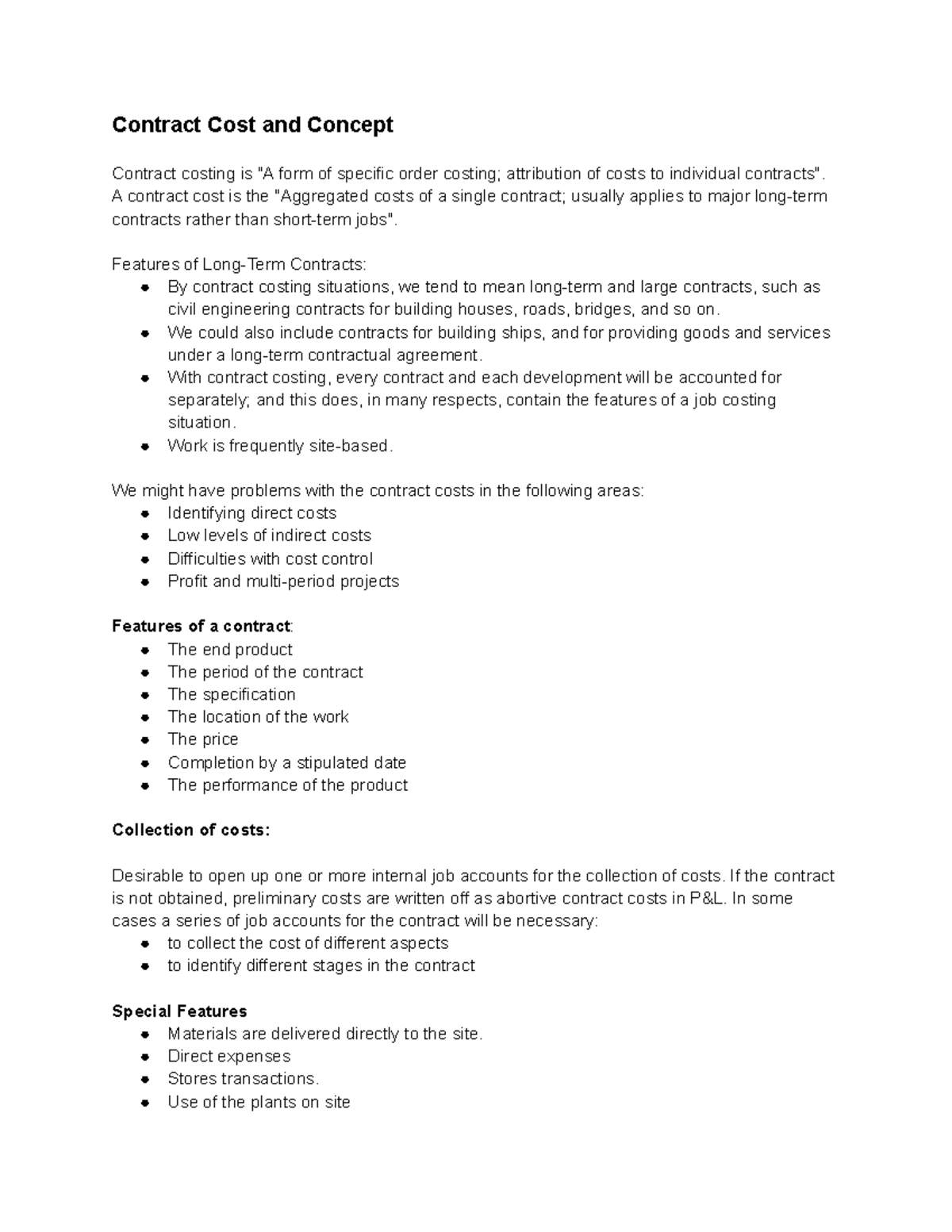 Contract Cost and Concept - Contract Cost and Concept Contract costing ...