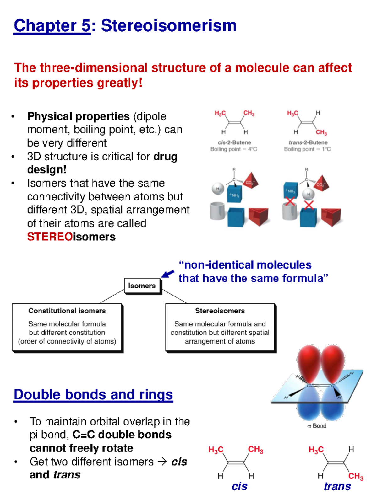 Chapter 5 Notes - Chapter 5: Stereoisomerism The three-dimensional ...