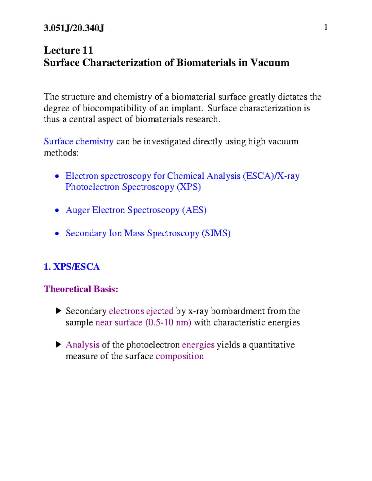 Surface Characterization - Surface characterization is thus a central ...