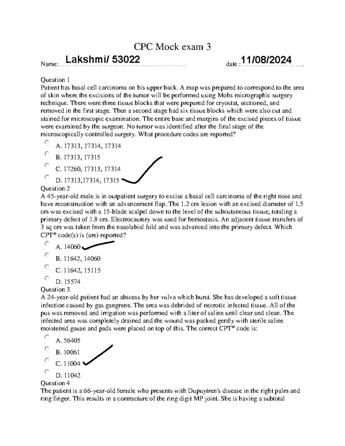 CPC Mock 2 Practical - CPC Mock exam 3 - Studocu