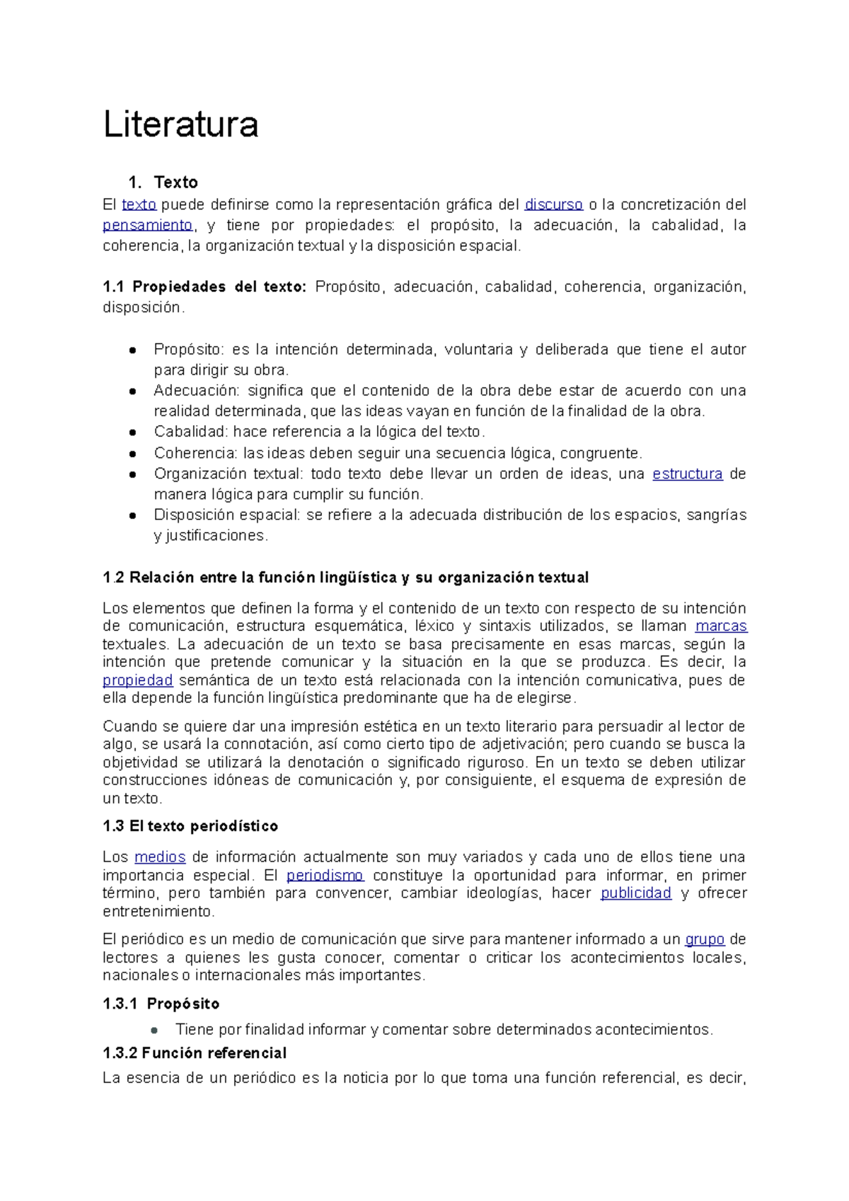 Guía Literatura - Warning: TT: more functions defined than expected Literatura 1. Texto El texto ...